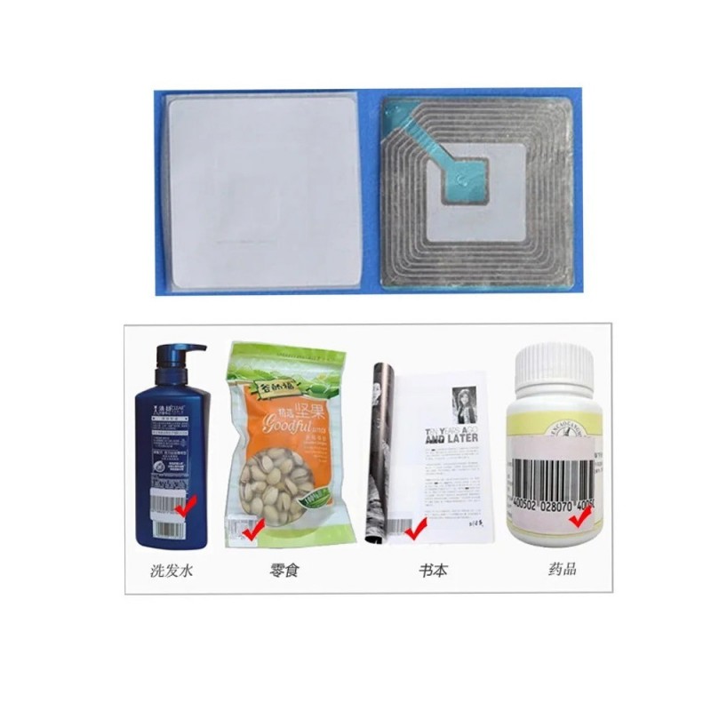RF 82MHz Security Labels Set – 1000 Self‑Adhesive 4×4cm Tags with ...